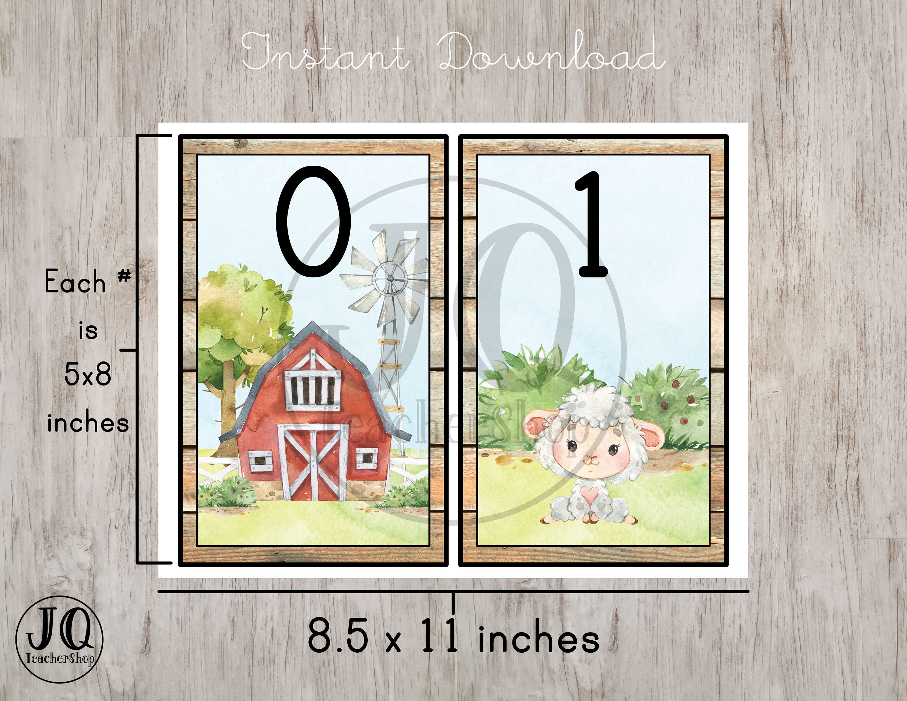 Printable Farm Theme Numbers, Nursery Numbers, Daycare Decor - Etsy