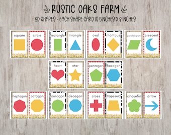 Printable 2d Shape Cards Woodland Theme Classroom Decor - Etsy