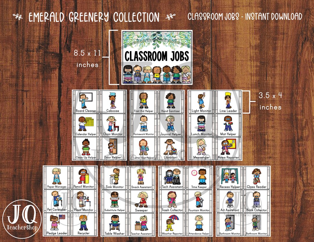 Printable Greenery Theme Classroom Decor Classroom Jobs - Etsy UK