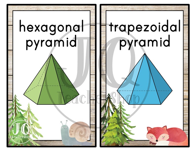 Woodland 3D Shapes Printable: Classroom Decor (digital Download) - Etsy