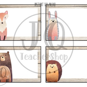 Printable Classroom Labels, Woodland Animals Theme Classroom, Desk Name ...
