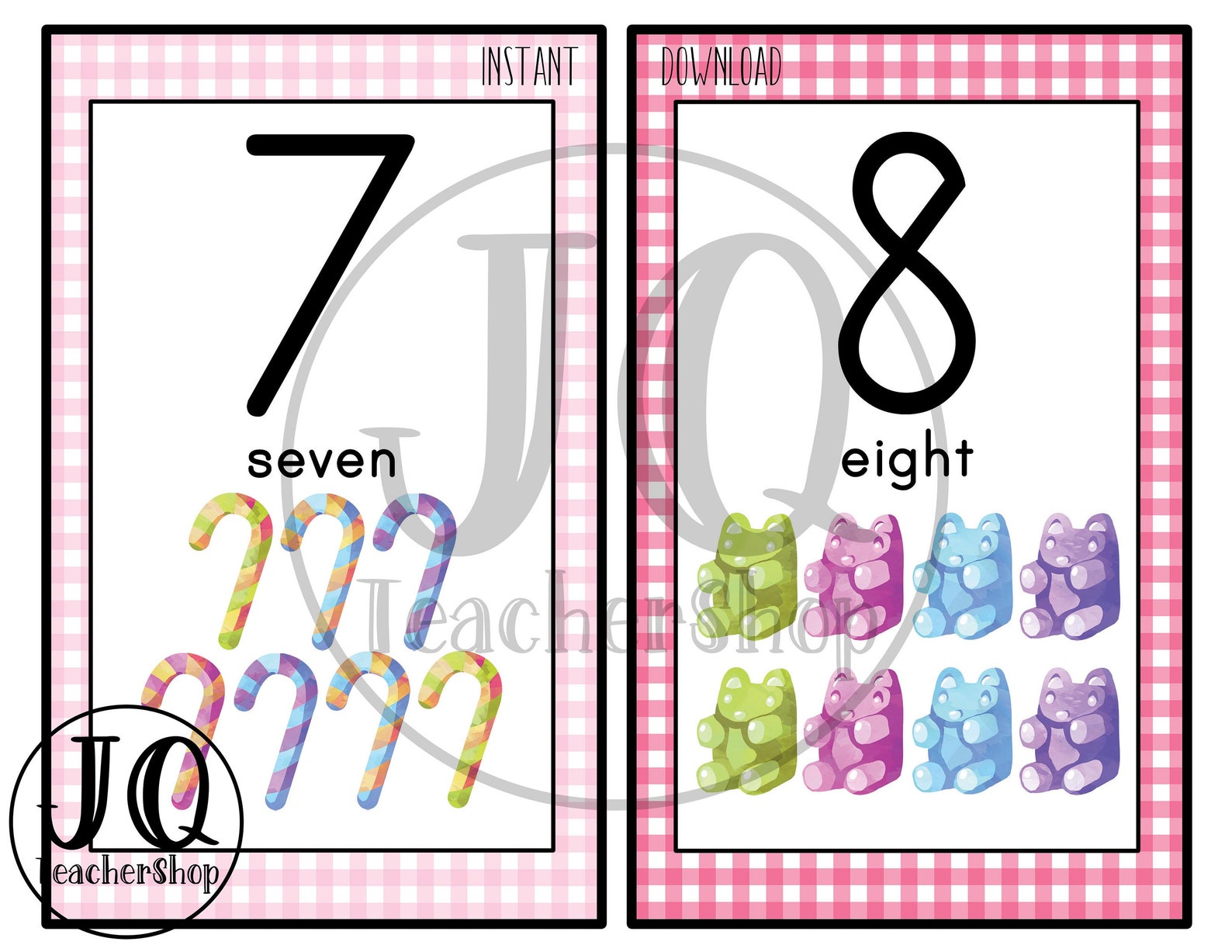 Printable Candy Theme Number posters Classroom Decor Sweet | Etsy