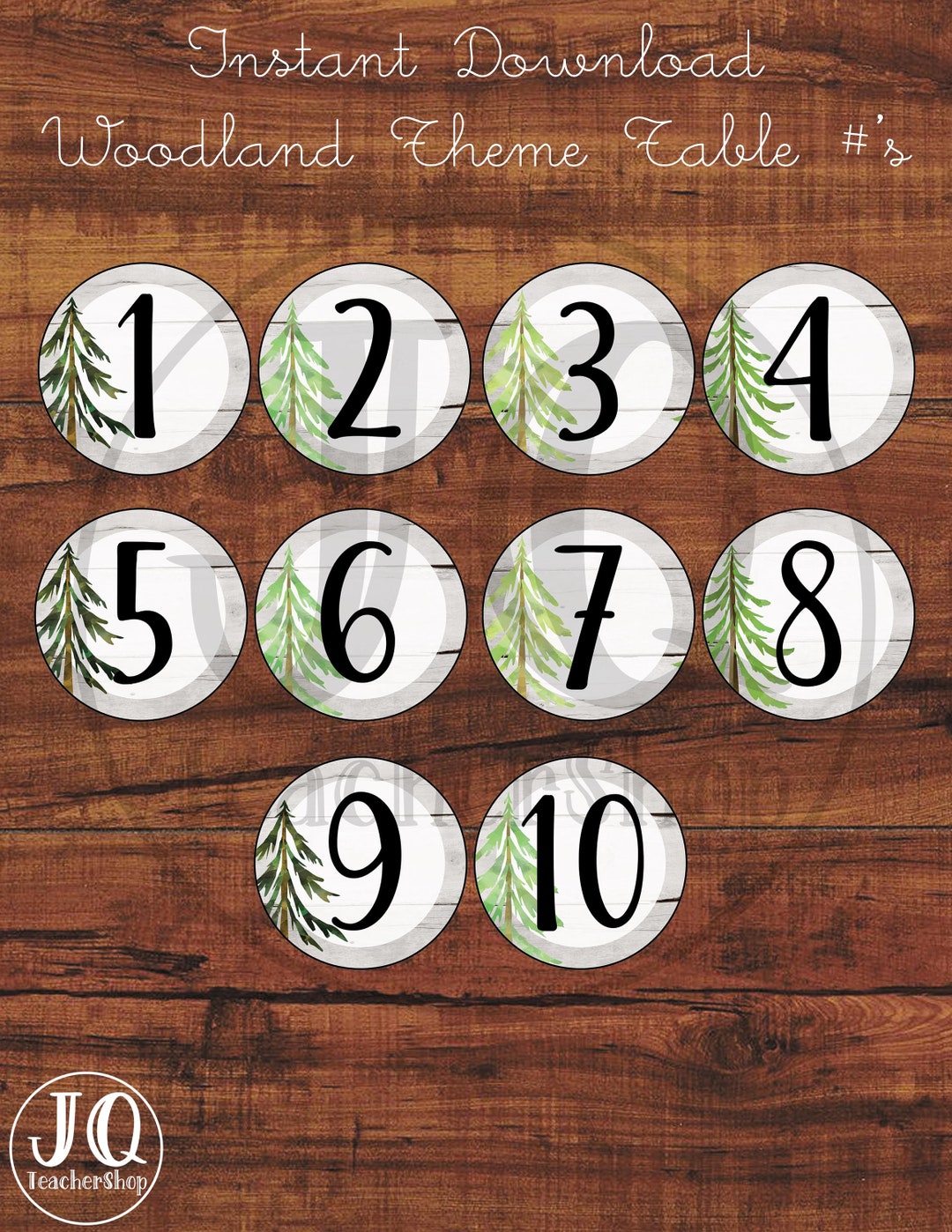 Printable Table Numbers, Woodland Classroom Decor, Classroom Table ...