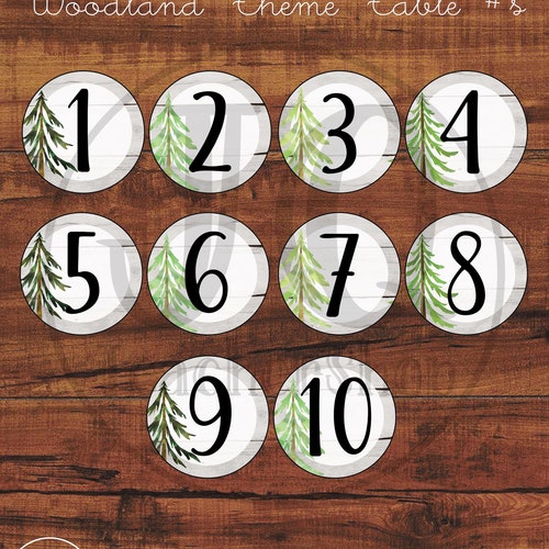 Printable Table Numbers Woodland Classroom Decor Classroom | Etsy