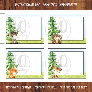 Printable Woodland Name Tags: Classroom Labels (PDF) - Etsy