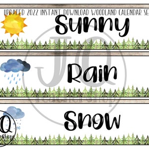 Printable Classroom Calendar Woodland Theme Classroom Wall - Etsy