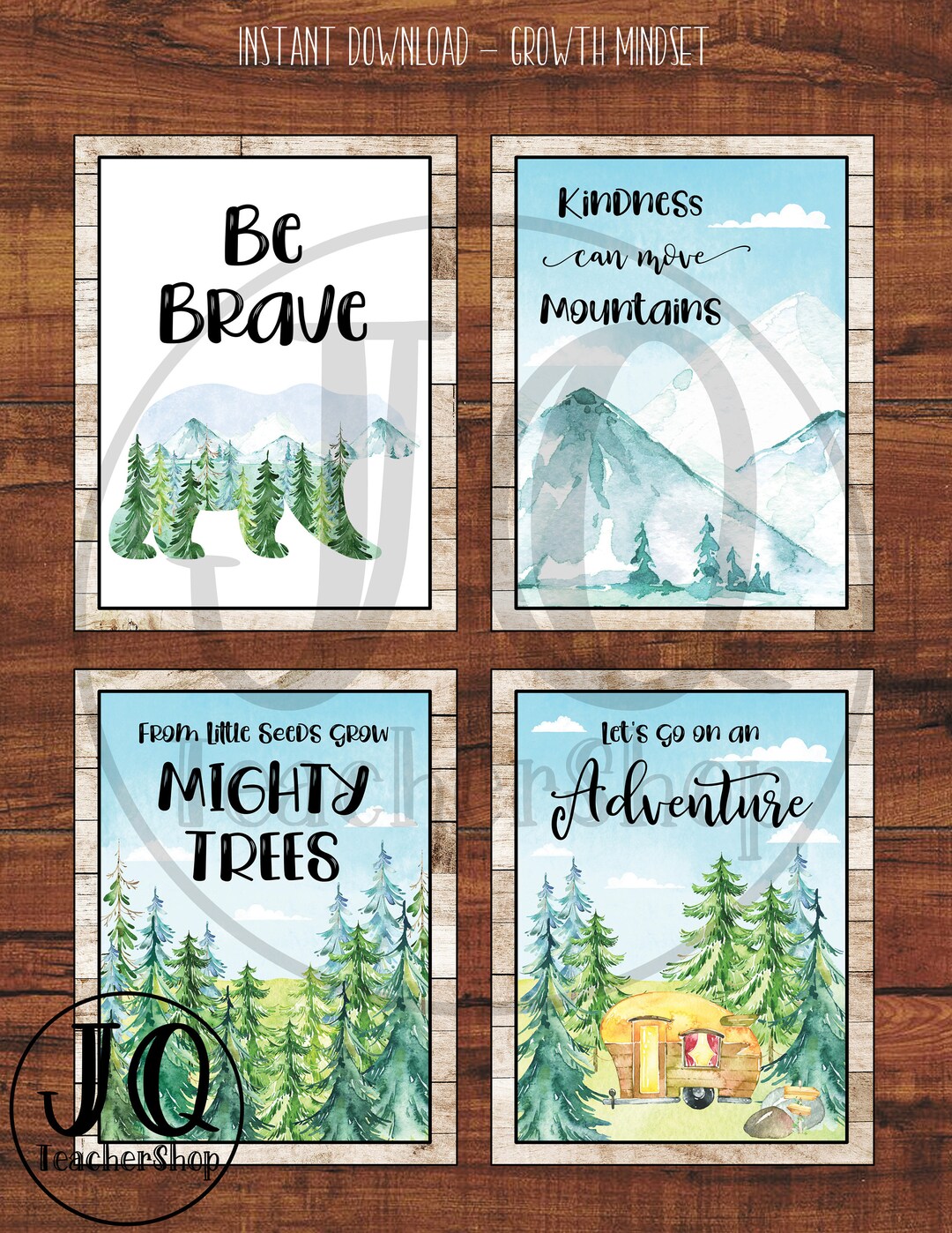 Printable Motivational Posters, Growth Mindset Posters, Camping Theme ...