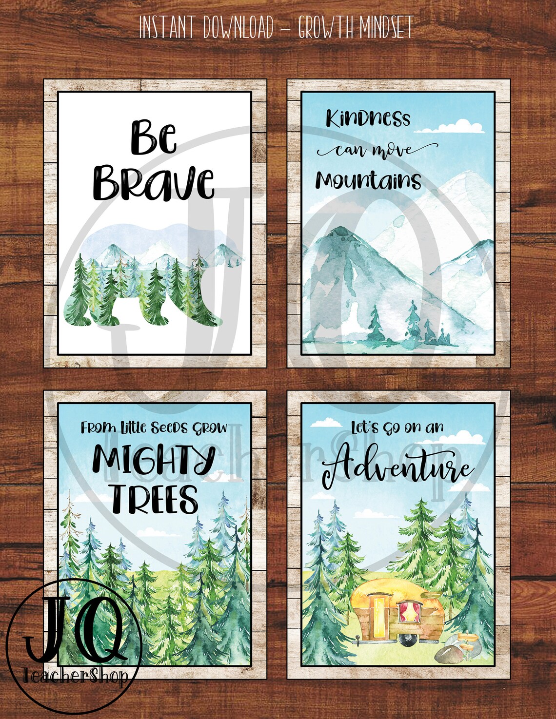 Woodland Camping Motivational Posters, Growth Mindset Classroom Decor ...