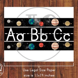 Printable Space Alphabet, Alphabet Line, Classroom Alphabet Border ...