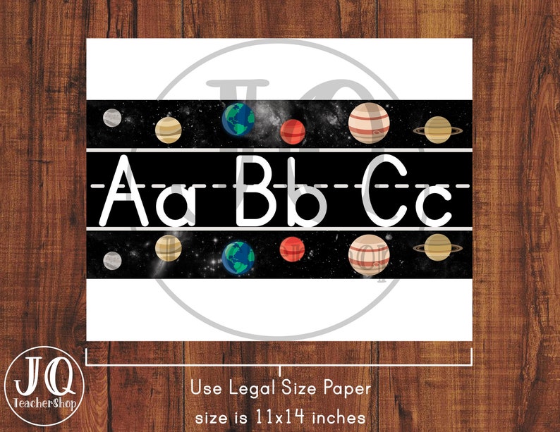 Printable Space Alphabet, Alphabet Line, Classroom Alphabet Border ...