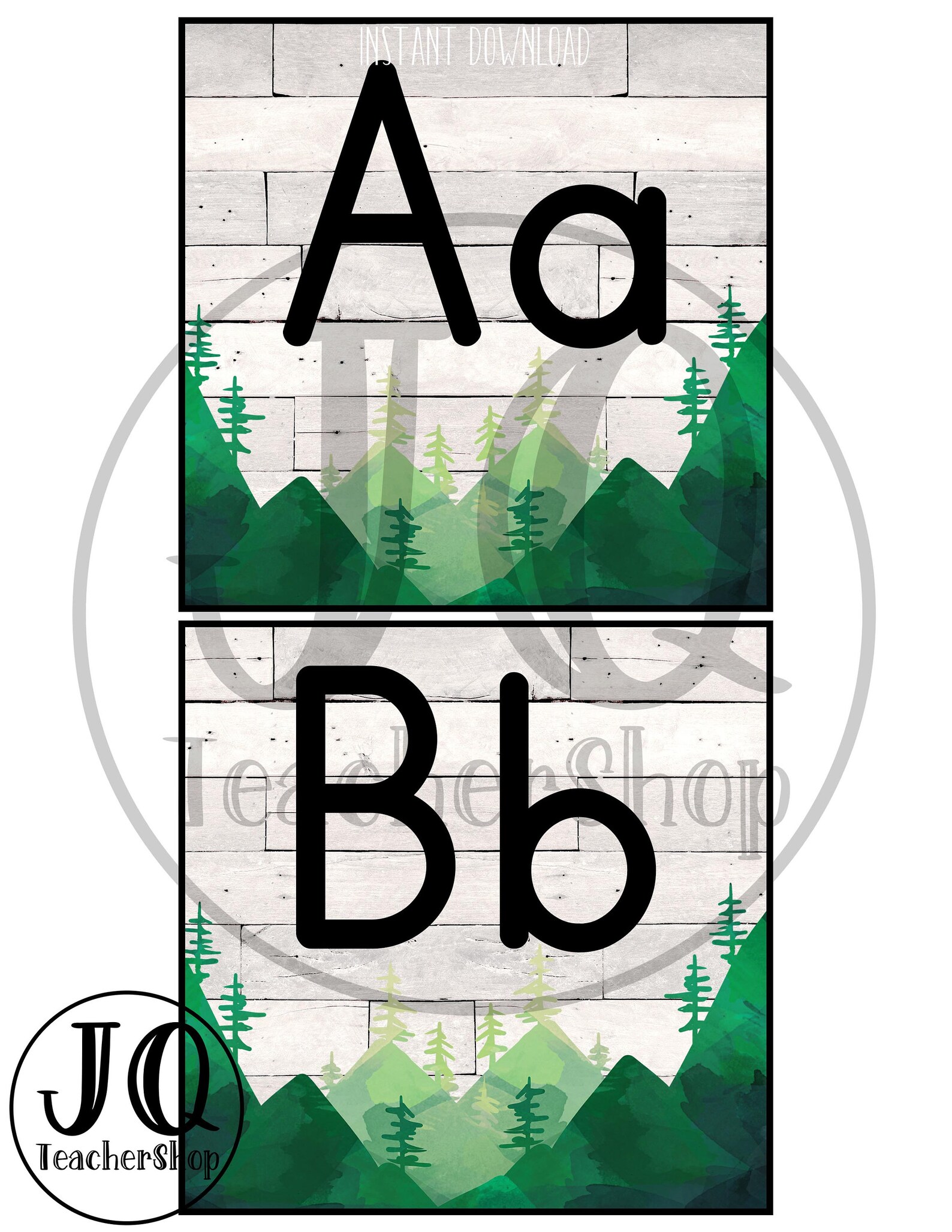 Printable Word Wall Letters Small Alphabet Cards Mountain | Etsy