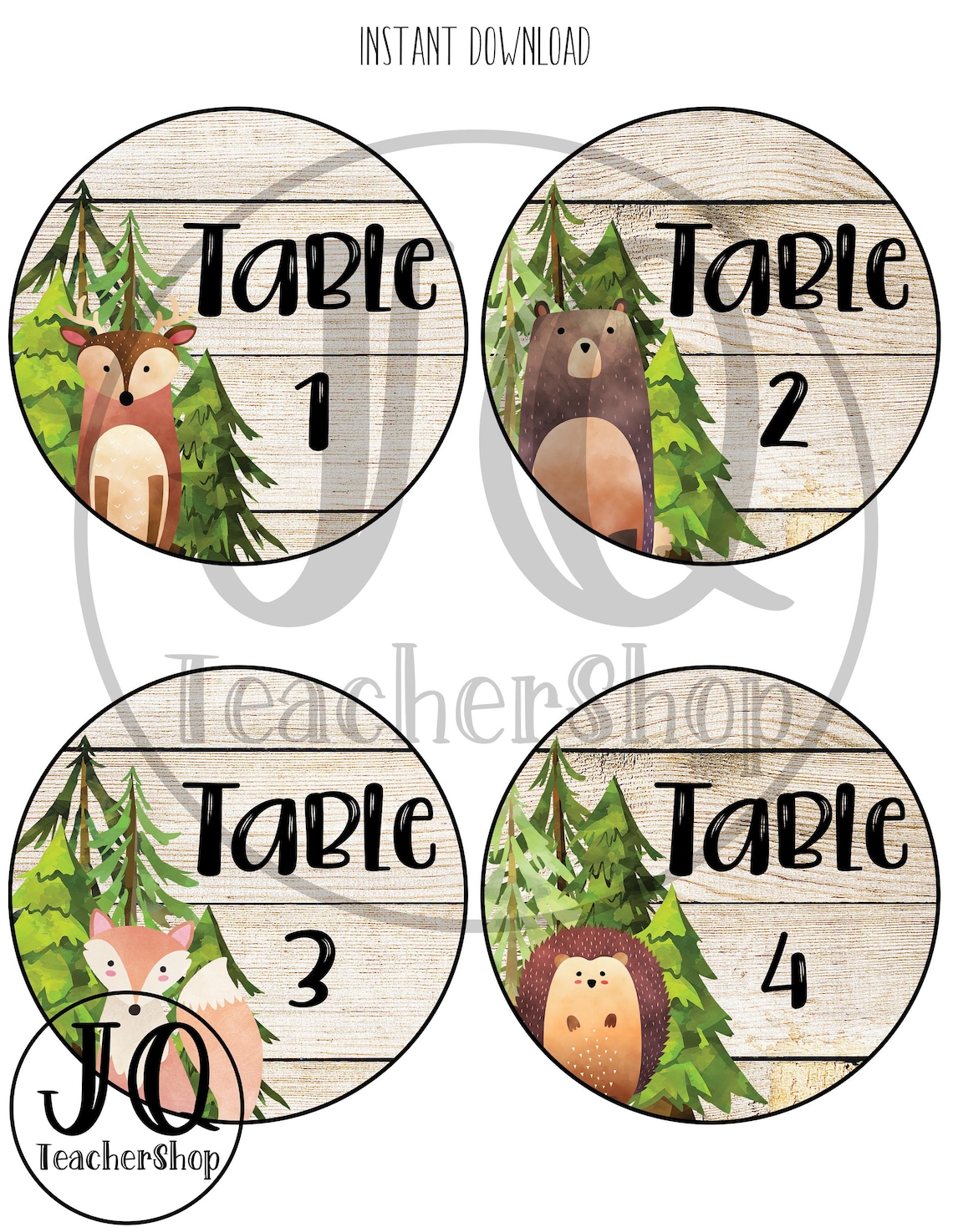Printable Class Table Signs Animal Table Labels Blank Animal - Etsy
