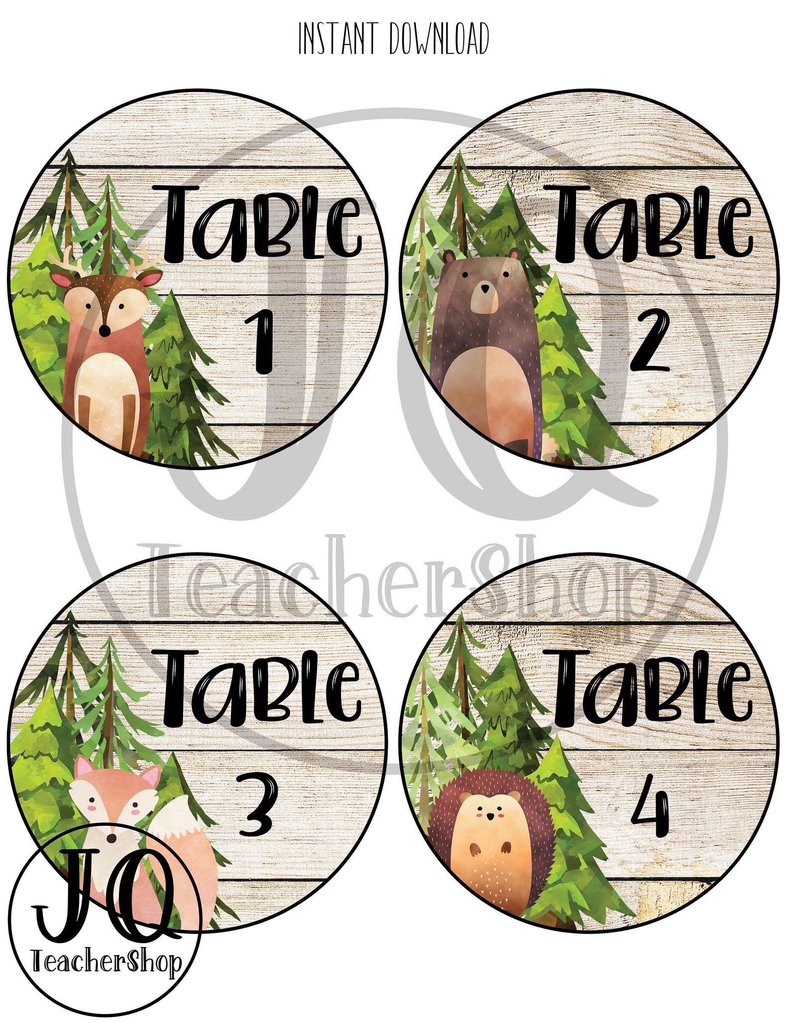 Printable Class Table Signs Animal Table Labels Blank Animal - Etsy