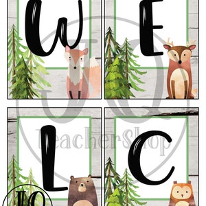 Printable Welcome Woodland Theme Banner, Forest Theme Classroom ...