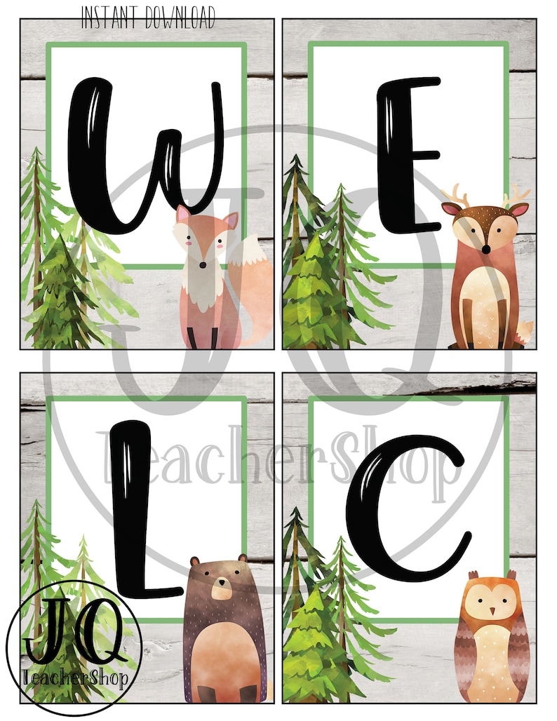 Printable Welcome Woodland Theme Banner Forest Theme - Etsy