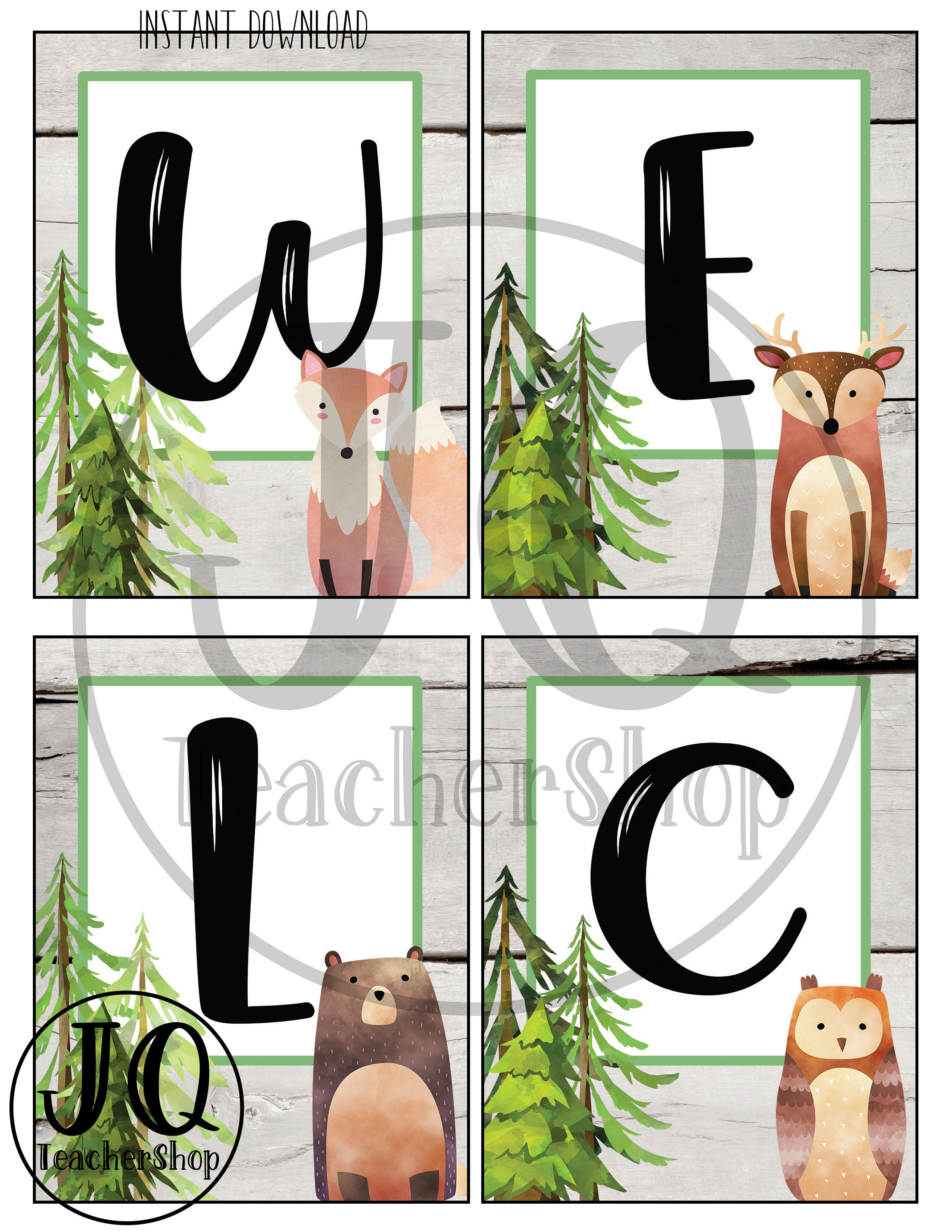 Printable Welcome Woodland Theme Banner Forest Theme - Etsy