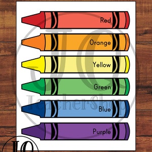 Printable Color Poster Educational Poster Learn the Colors | Etsy
