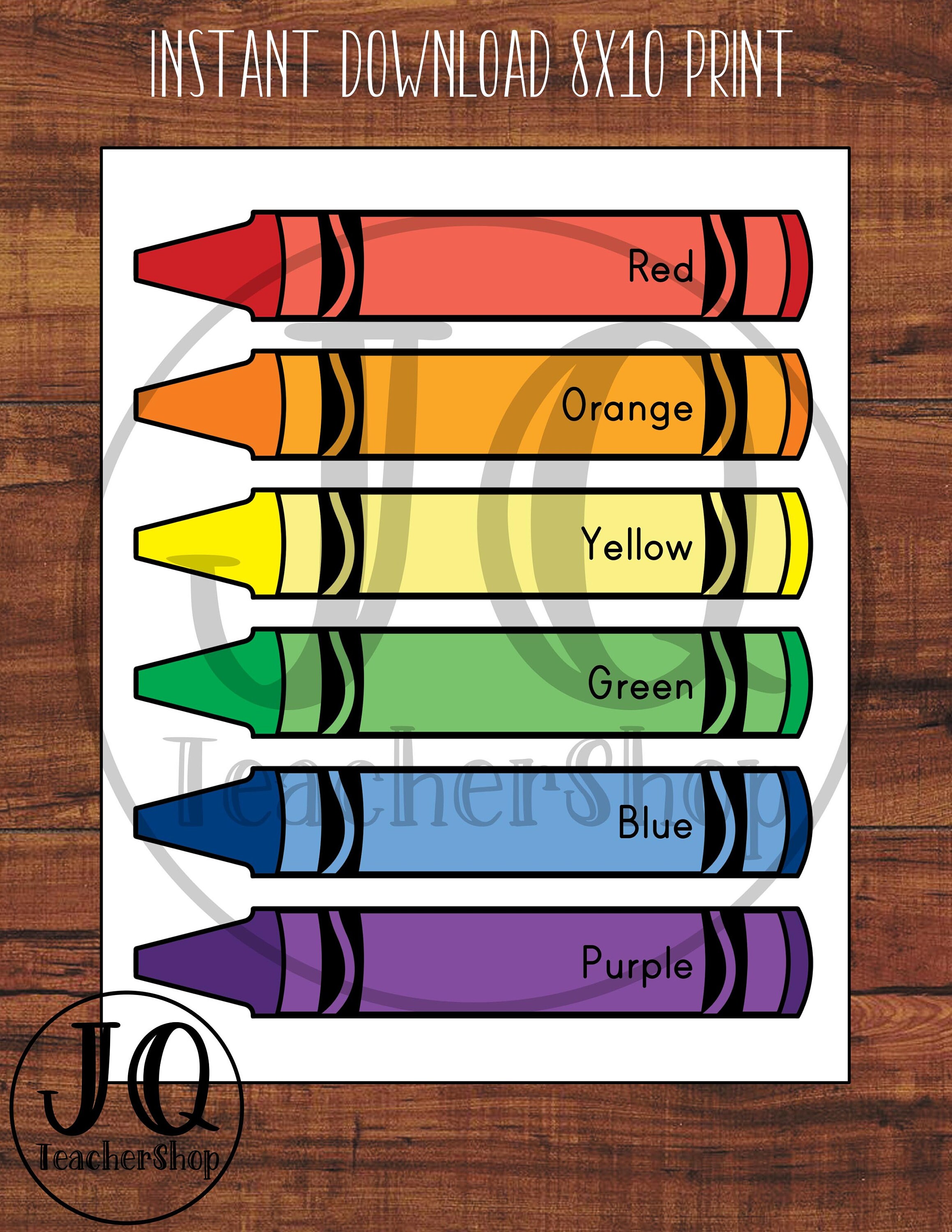 Printable Color Poster Educational Poster Learn the Colors | Etsy