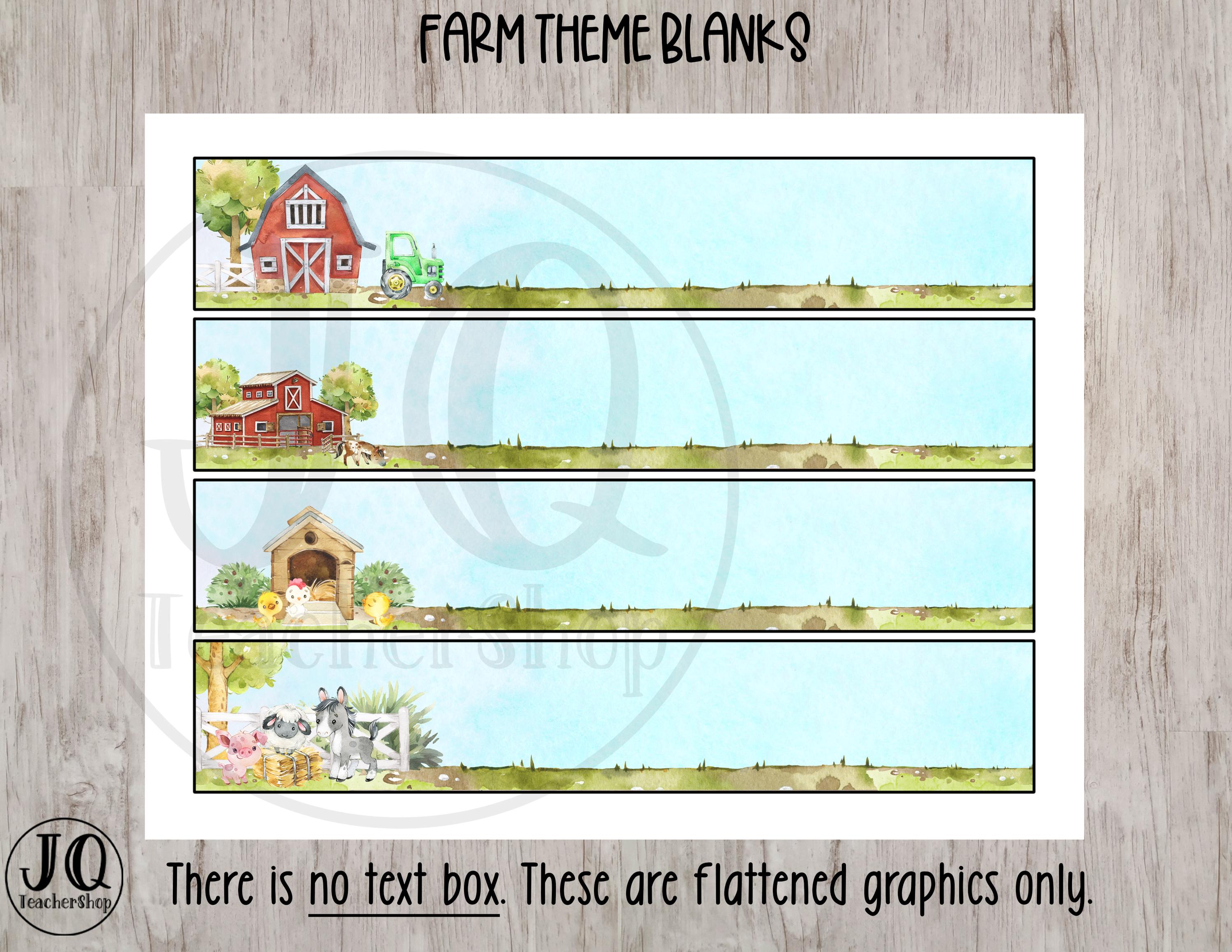 Printable Farm Theme Blank Labels: DIY Graphics (digital Download) - Etsy