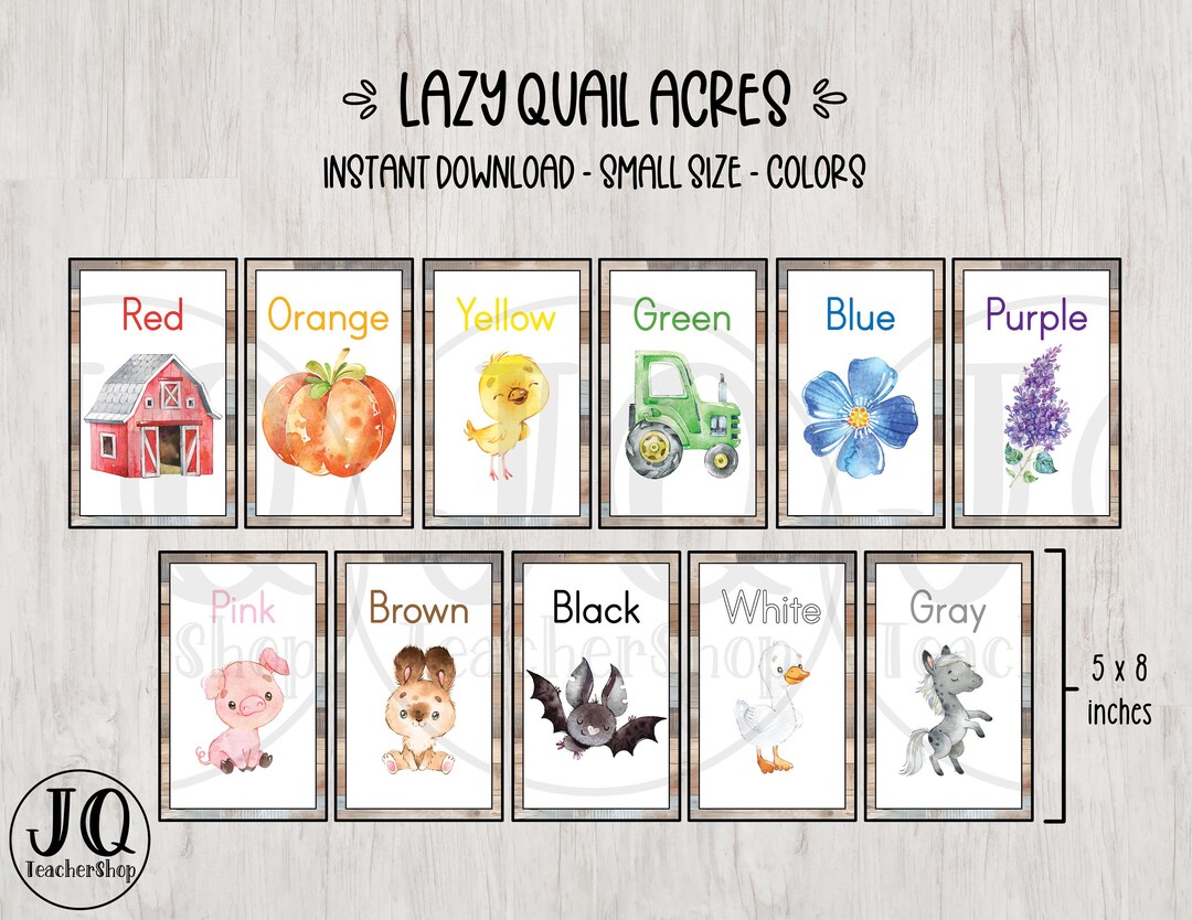 Printable, Farm Theme Color, Classroom Decor, Barnyard Theme, Color ...