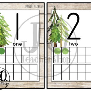 Printable Ten Frames Number Wall Posters, Woodland Classroom Decor ...