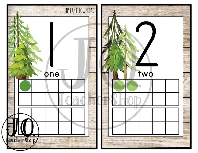 Woodland Number Ten Frames Posters, Forest Classroom Decor (digital ...