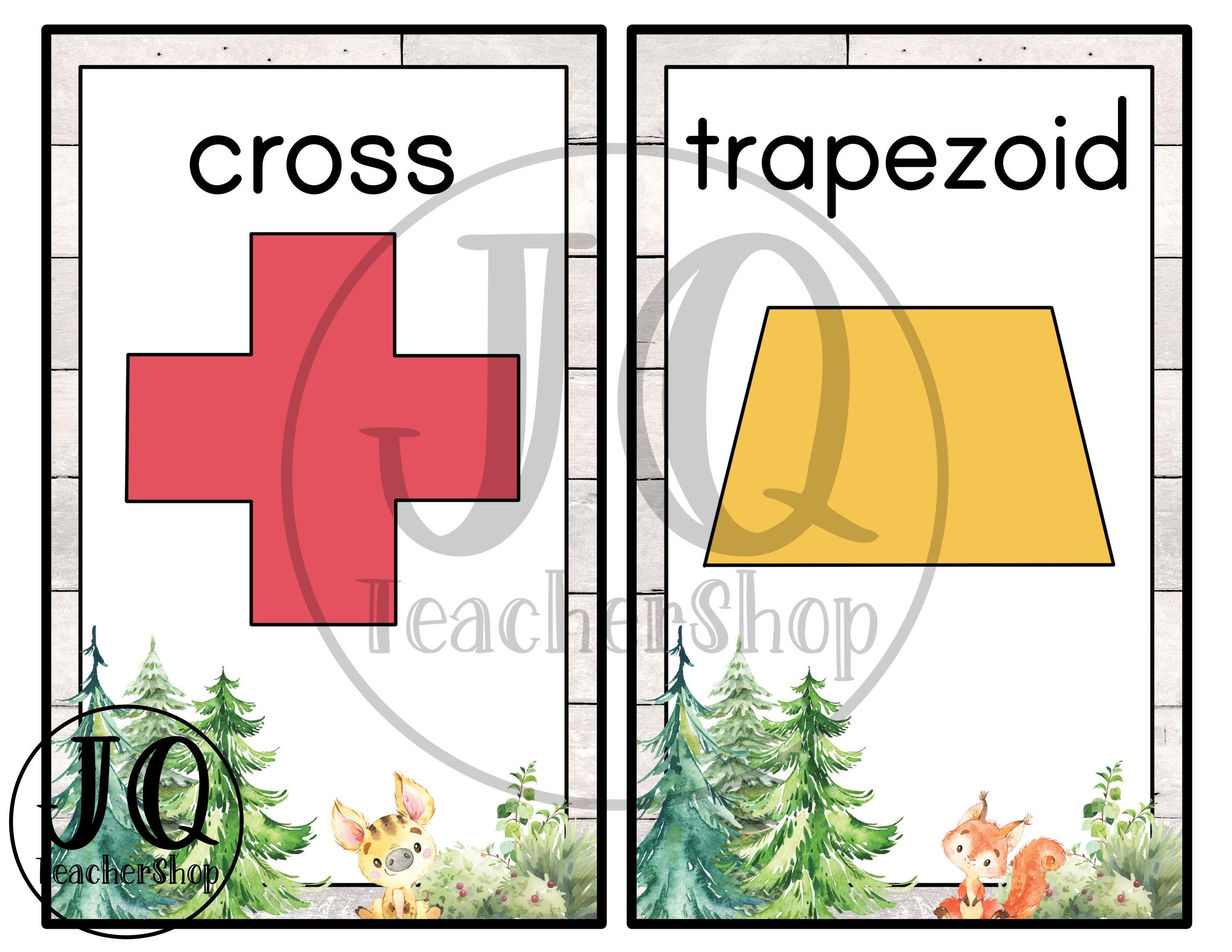 Woodland 2D Shapes Printable: Classroom Decor Flashcards (PDF Download ...