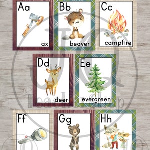 Printable Alphabet Wall Poster Camping Theme Classroom Decor - Etsy