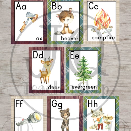 Printable Alphabet Word Wall Classroom Decor Woodland | Etsy