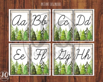 Printable Alphabet Poster Camping Theme Alphabet Homeschool | Etsy