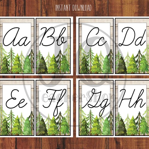 Printable Alphabet Word Wall Classroom Decor Woodland - Etsy