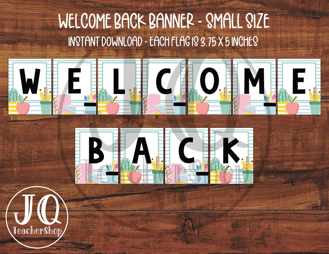 Printable Digital File, Printable Welcome Back Banner, Back to School ...