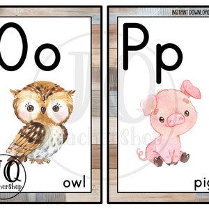 Printable, Farm Theme Alphabet Wall Posters, Classroom Decor, Farm ...