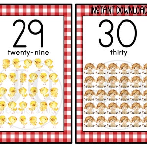 Printable, Farm Theme Number Wall Posters, Classroom Decor, Barnyard ...
