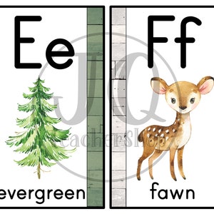 Printable, Woodland Theme Alphabet Wall Posters, Classroom Decor ...