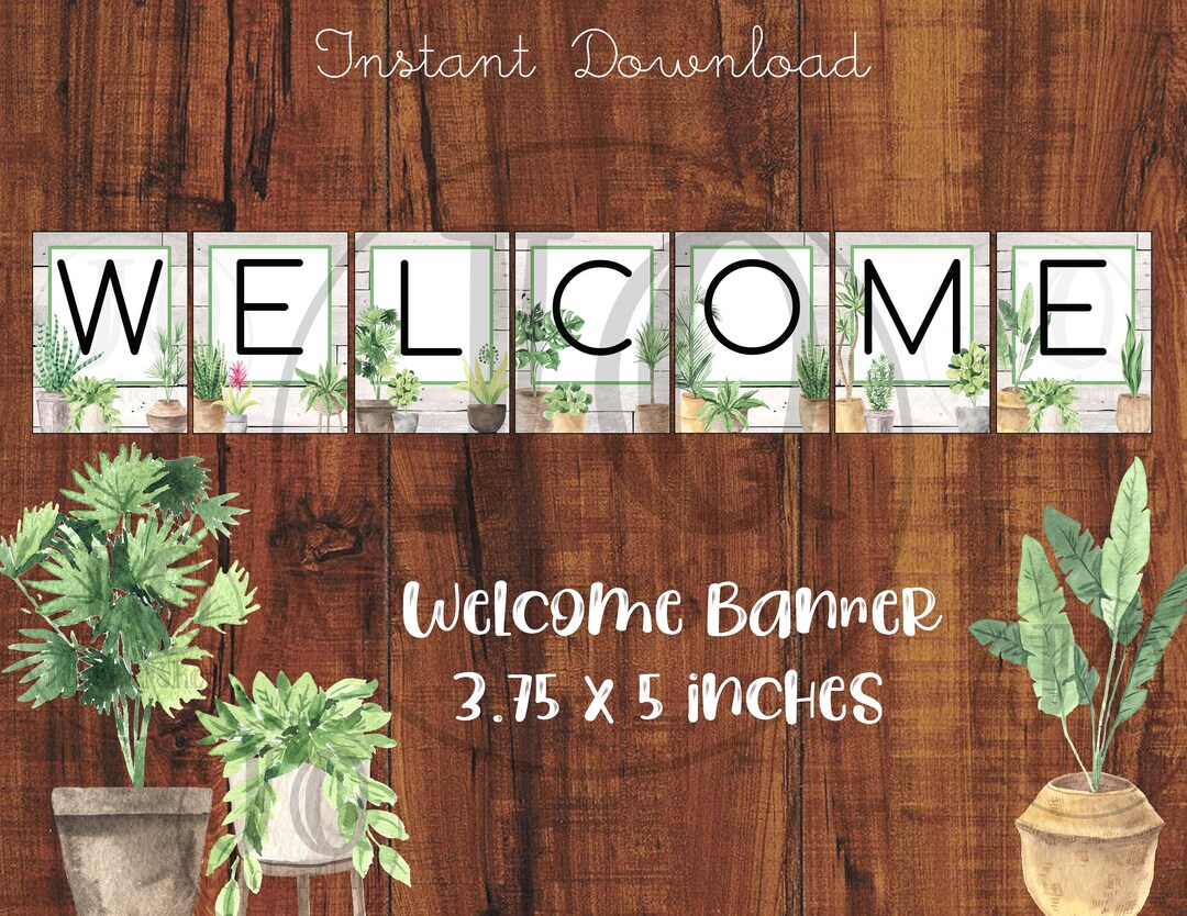 Plant Theme Classroom Welcome Banner (instant Download) - Etsy