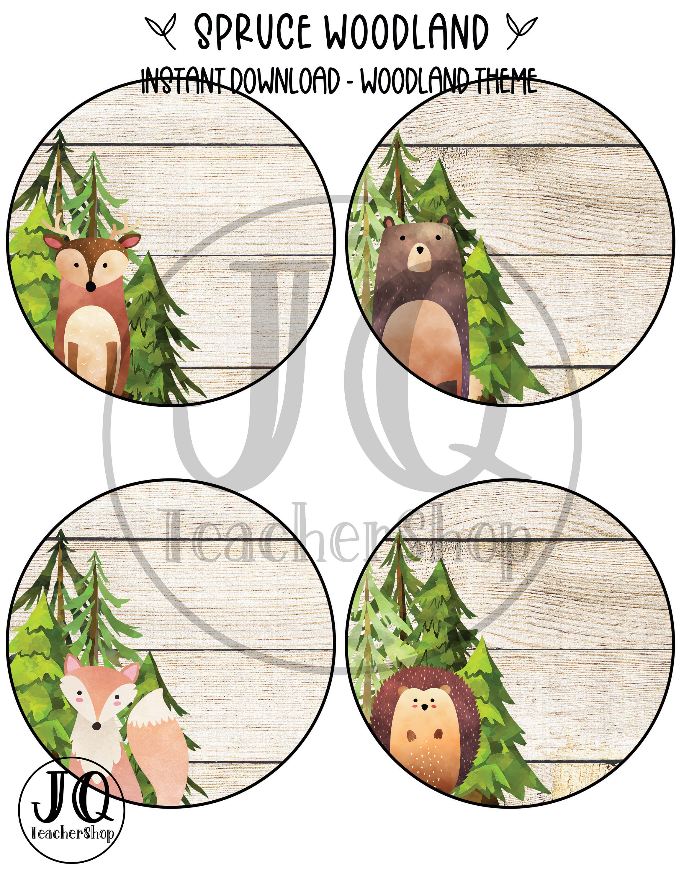 Woodland Animals Classroom Table Signs, Group Labels (digital Download ...