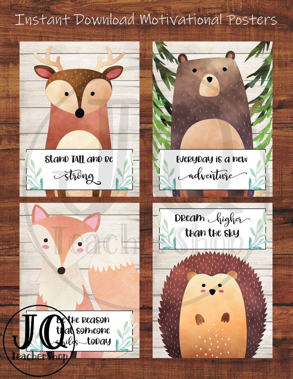 Printable Motivational Woodland Theme Classroom Posters - Etsy