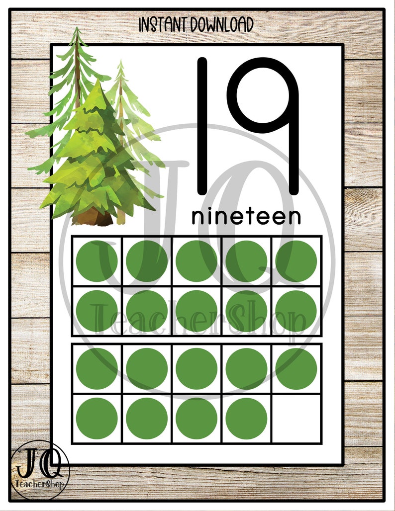 Printable Ten Frames Number Wall Posters, Woodland Classroom Decor ...