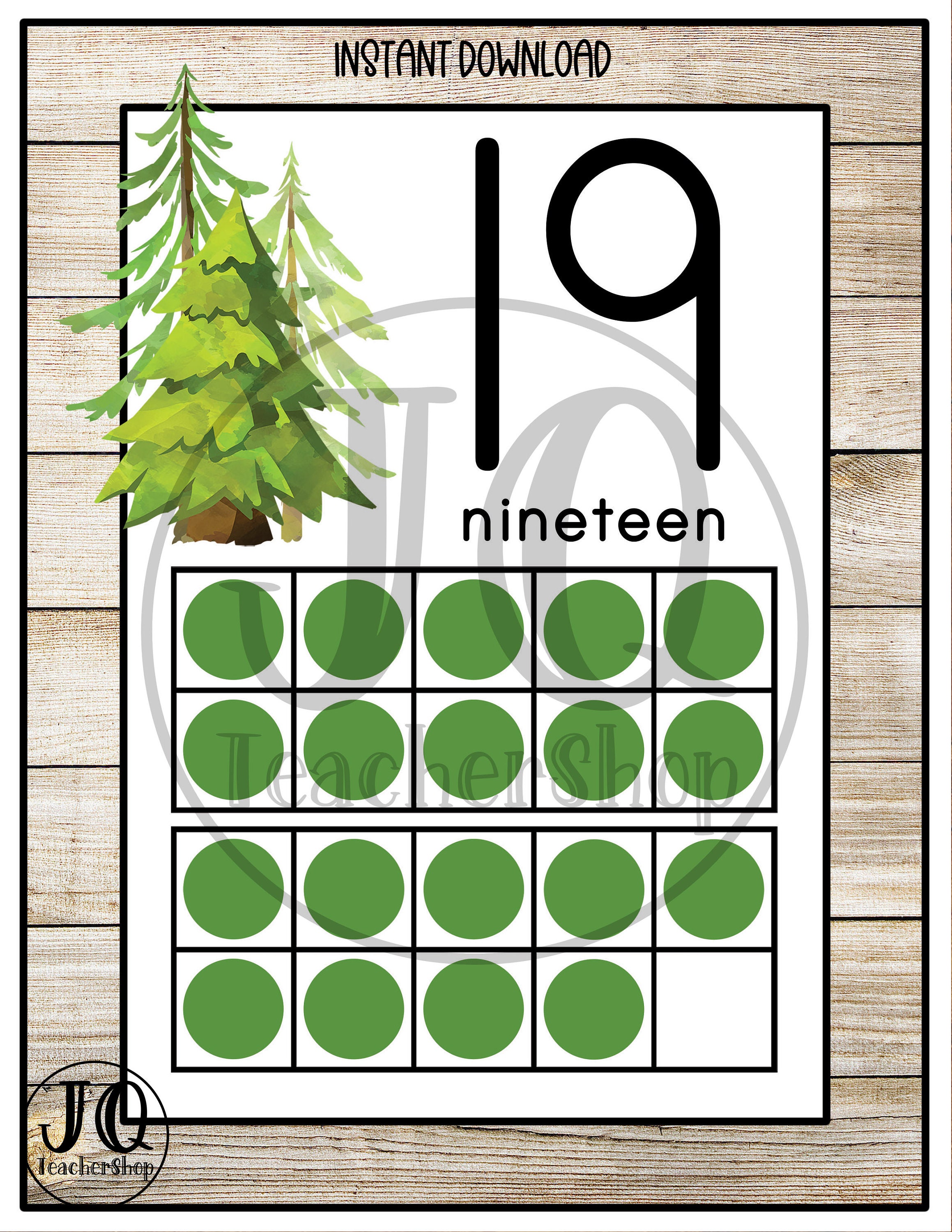 Printable Ten Frames Number Wall Posters, Woodland Classroom Decor ...