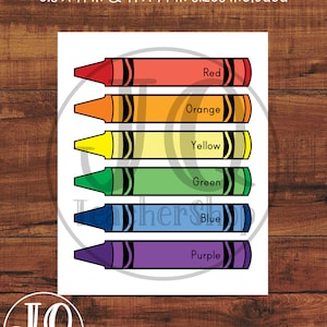 Printable Color Poster, Educational Poster, Learn the Colors, Classroom ...