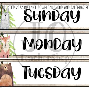 Printable Classroom Calendar Woodland Theme Classroom Wall - Etsy