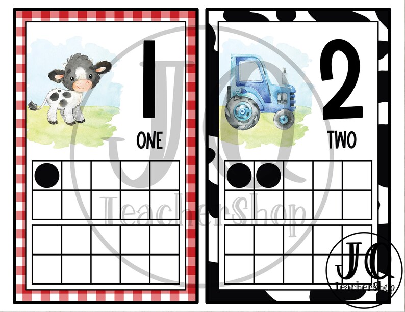 Farm Theme Number Cards: Rustic Oaks Classroom Decor (digital Download ...
