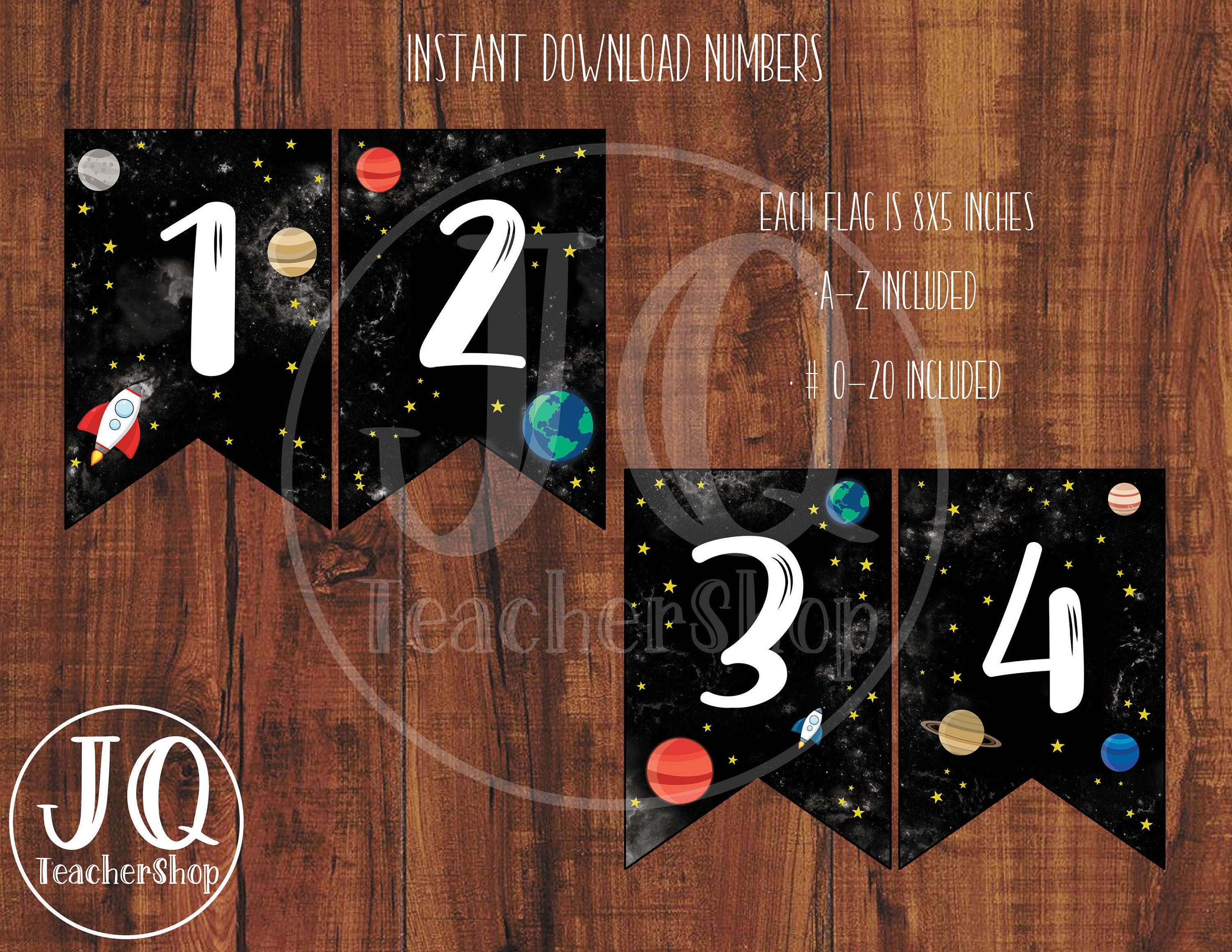 Printable Space Theme Banner Full Alphabet and Numbers - Etsy