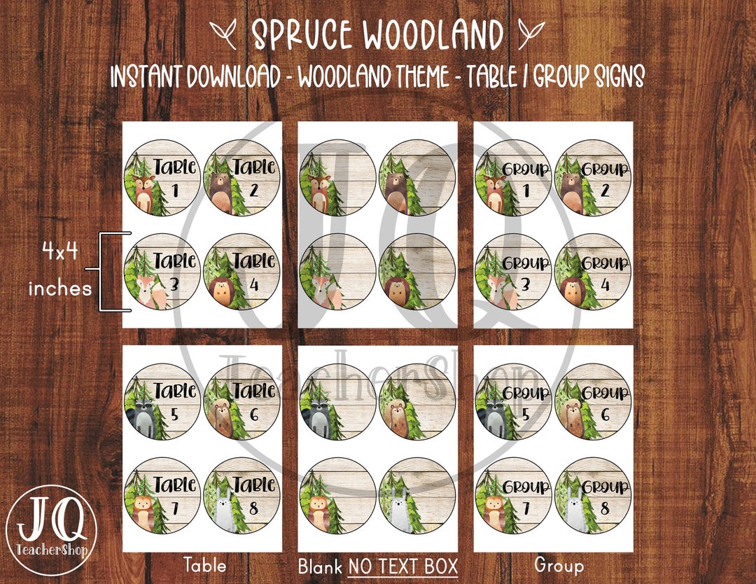 Printable Class Table Signs, Animal Table Labels, Blank Animal Signs ...