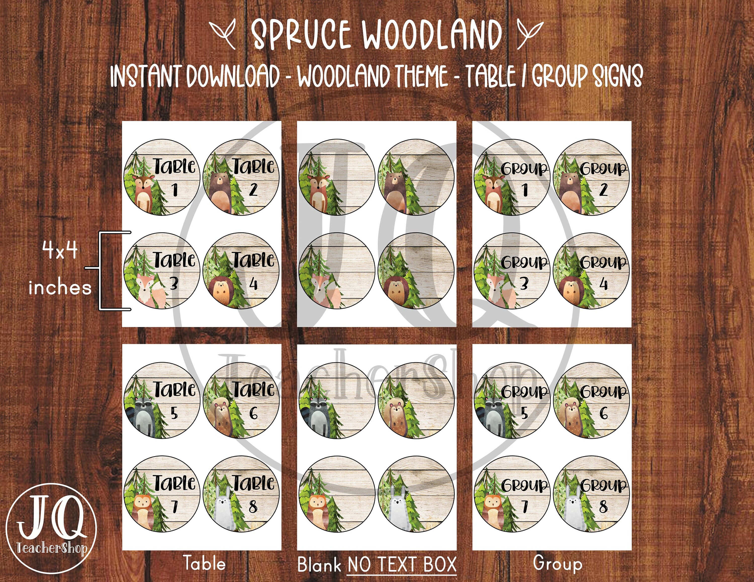 Printable Class Table Signs Animal Table Labels Blank Animal - Etsy