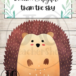 Printable Motivational Woodland Theme Classroom Posters - Etsy