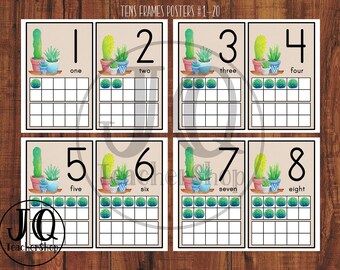 Printable Ten Frames Number Wall Posters Woodland Classroom | Etsy
