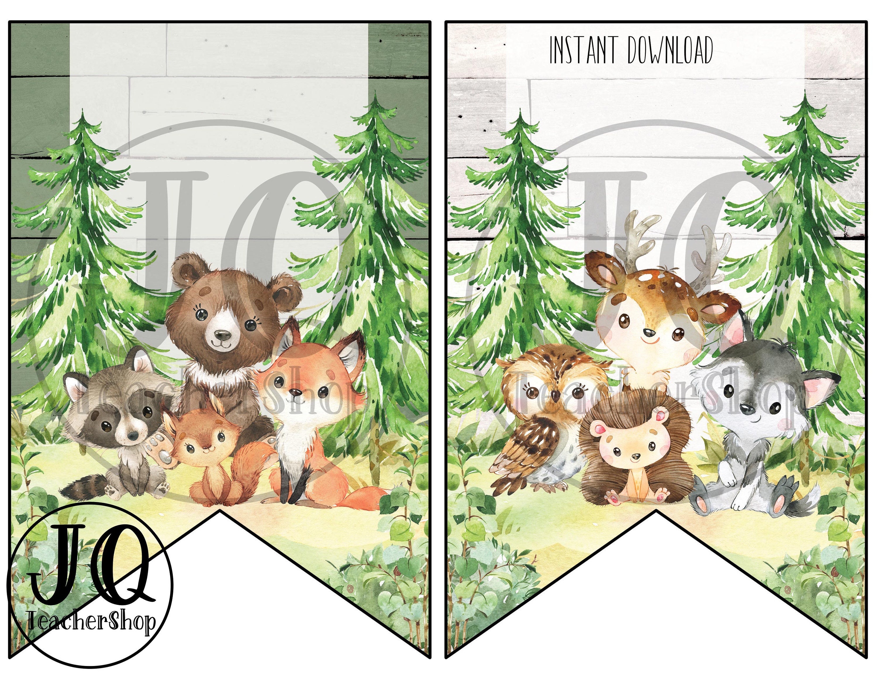 Printable Digital File, Welcome Banner, Woodland Theme Classroom ...