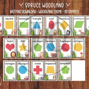 Printable 2d Shape Posters Woodland Theme Classroom Decor - Etsy